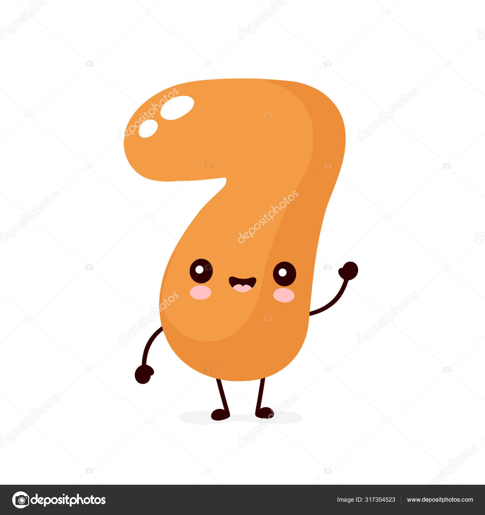 Cute smiling happy number 7. Vector Stock Vector Image by ©Kahovsky ...