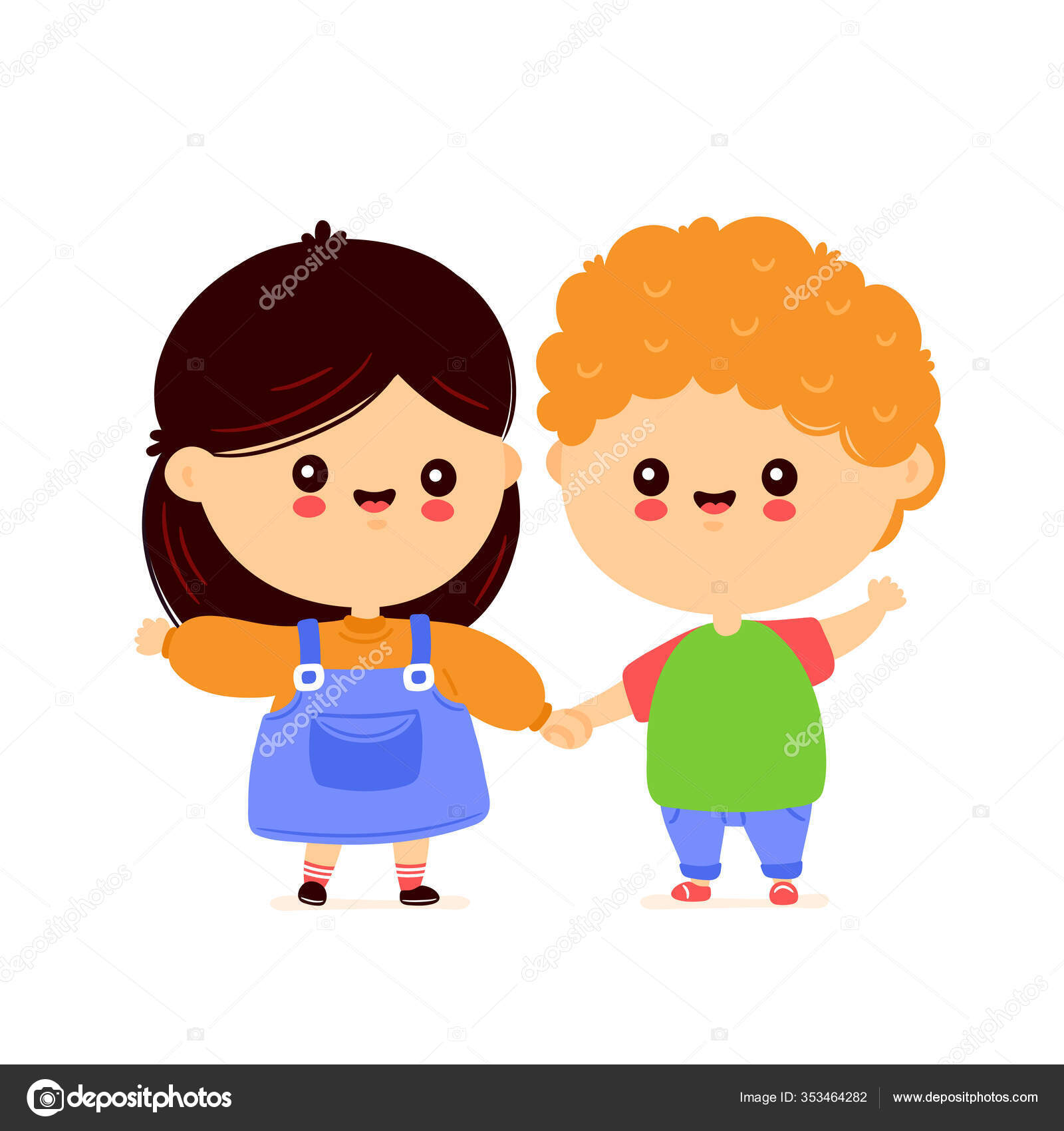 Cute happy funny kids. Smiling boy and girl Stock Vector by ©Kahovsky ...