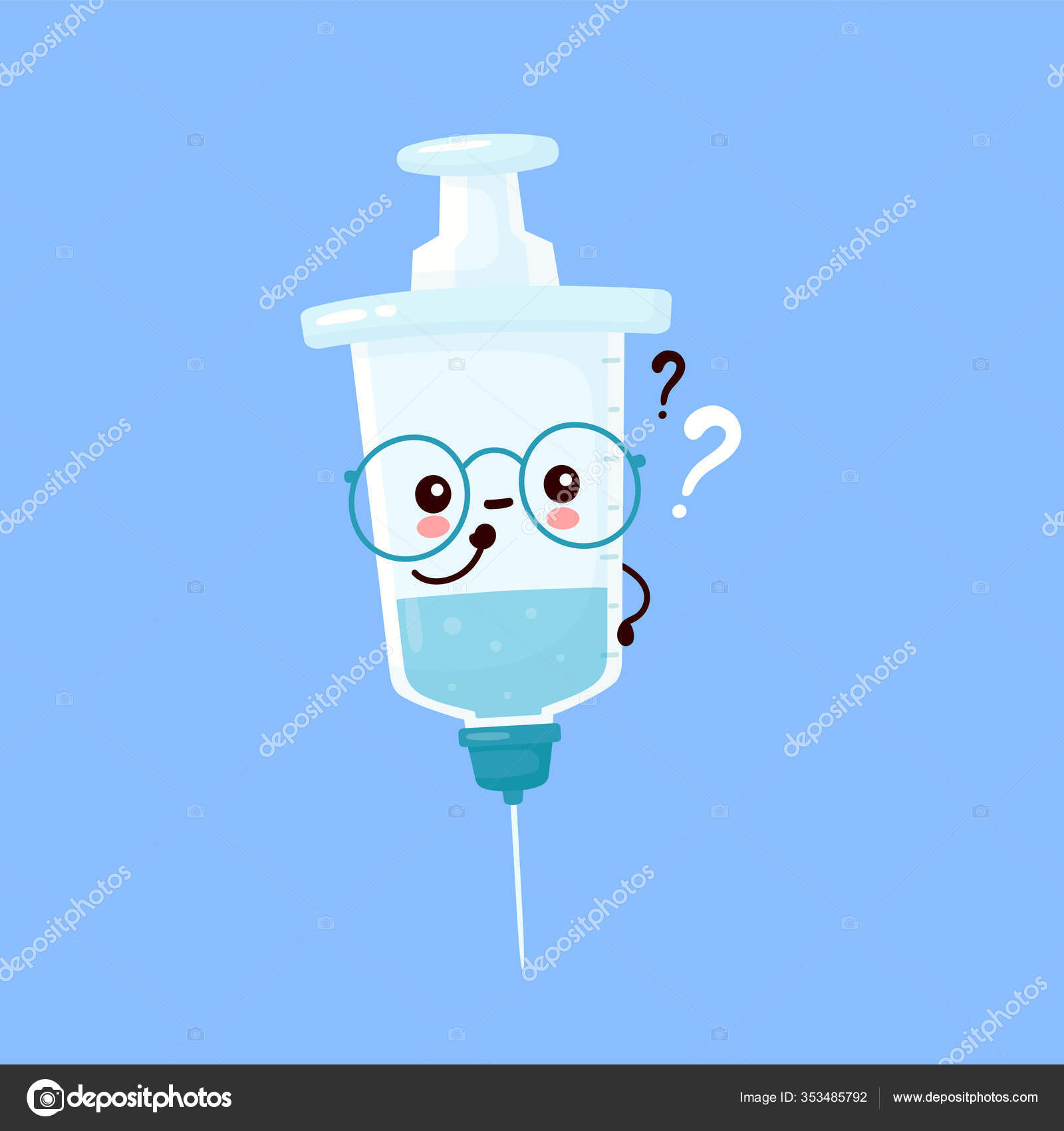 Cute happy smiling syringe with question mark Stock Vector by ©Kahovsky ...