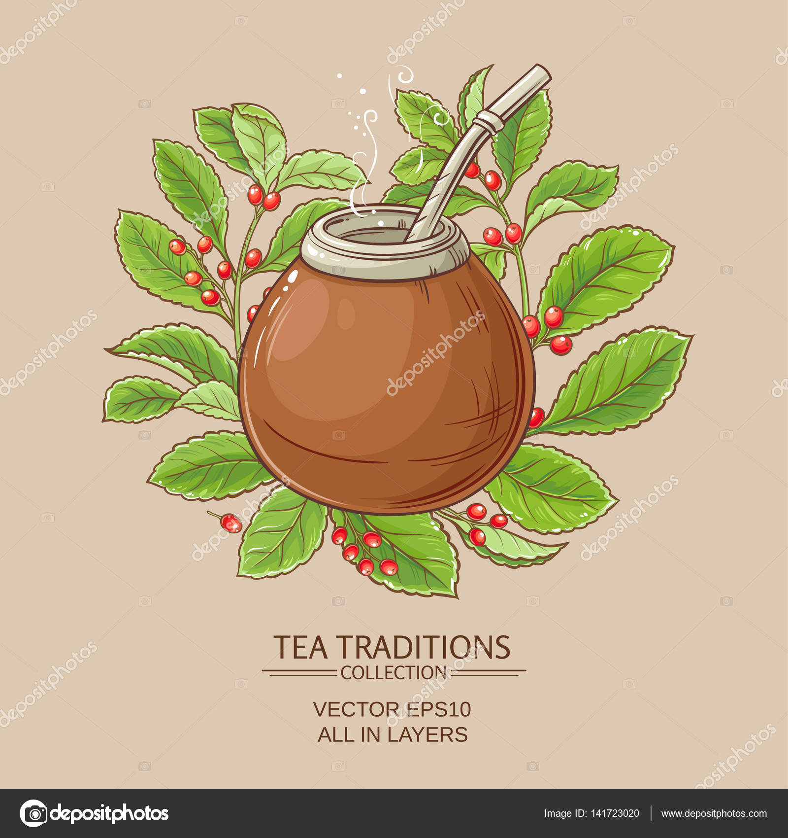 Mate tea in calabash Stock Vector Image by ©cuttlefish84 #141723020