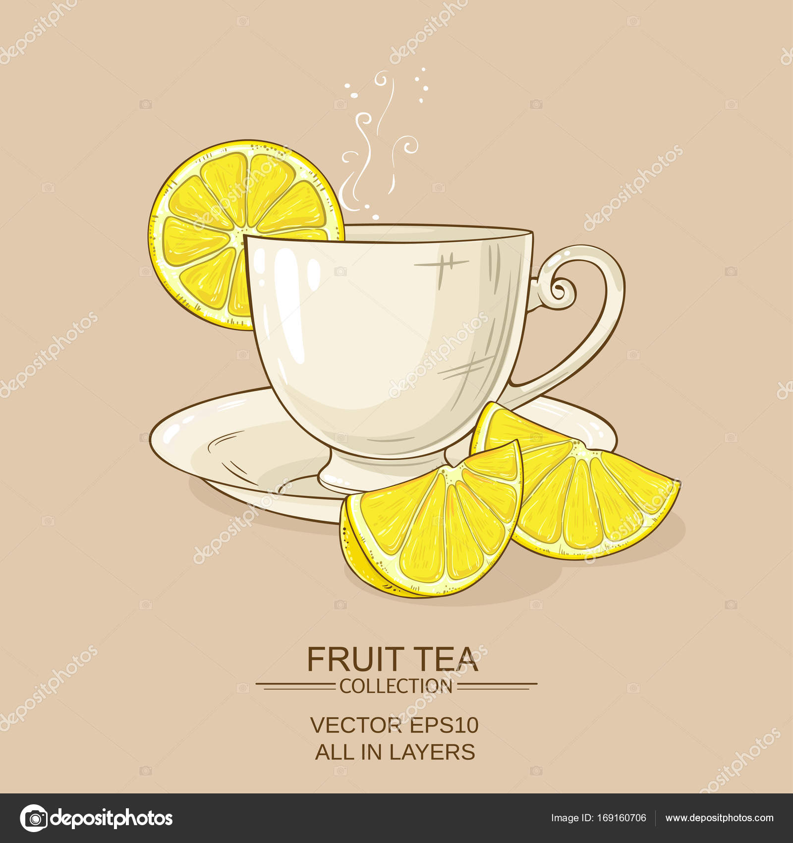 Cup of lemon tea Stock Vector by ©cuttlefish84 169160706