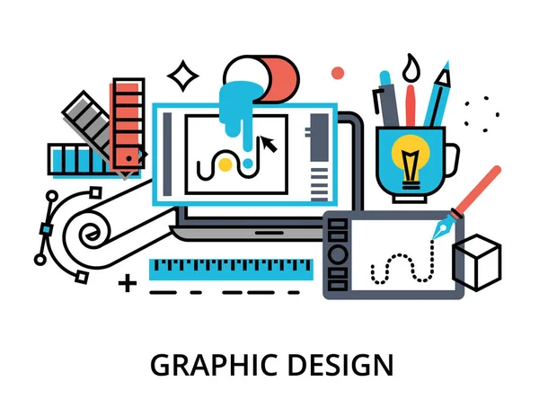 Modern flat thin line design vector illustration, infographic concept ...