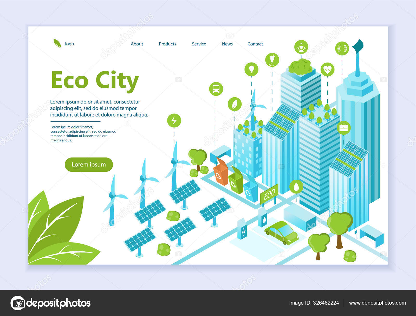 Web template of eco city concept Stock Vector Image by ©RoseStudio ...