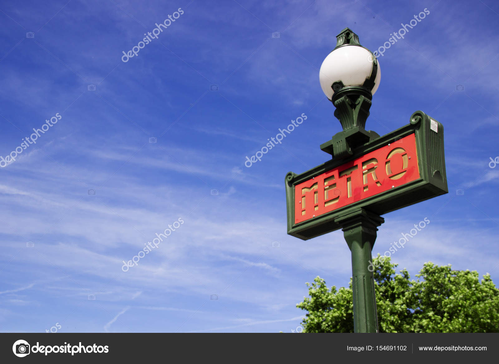 Red metro sign in Paris, France. Paris metro Subway sign. — Stock ...