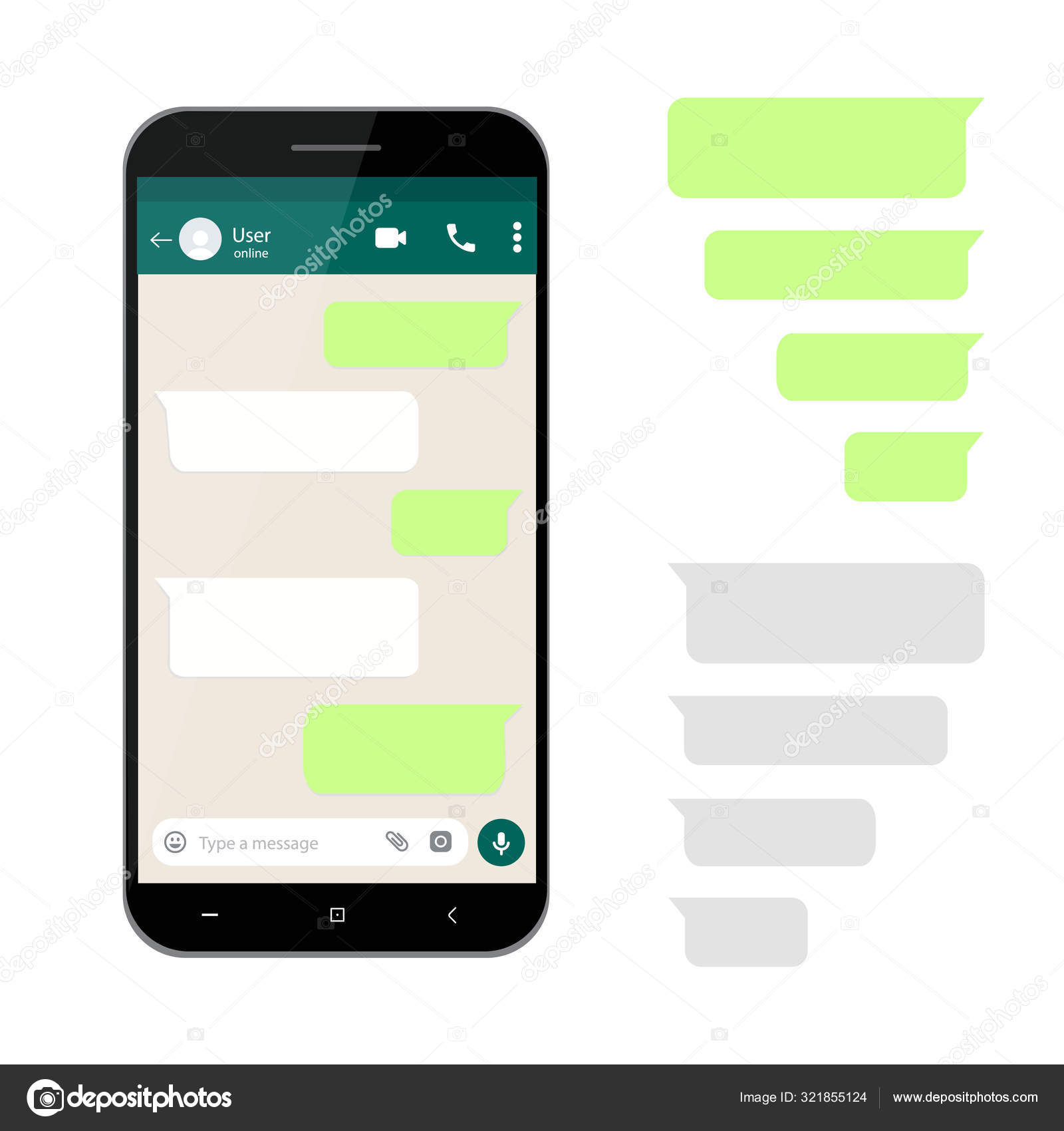 Set Dialog Bubbles Messaging Interface Isolated White Background Text Message Stock Vector Image ...