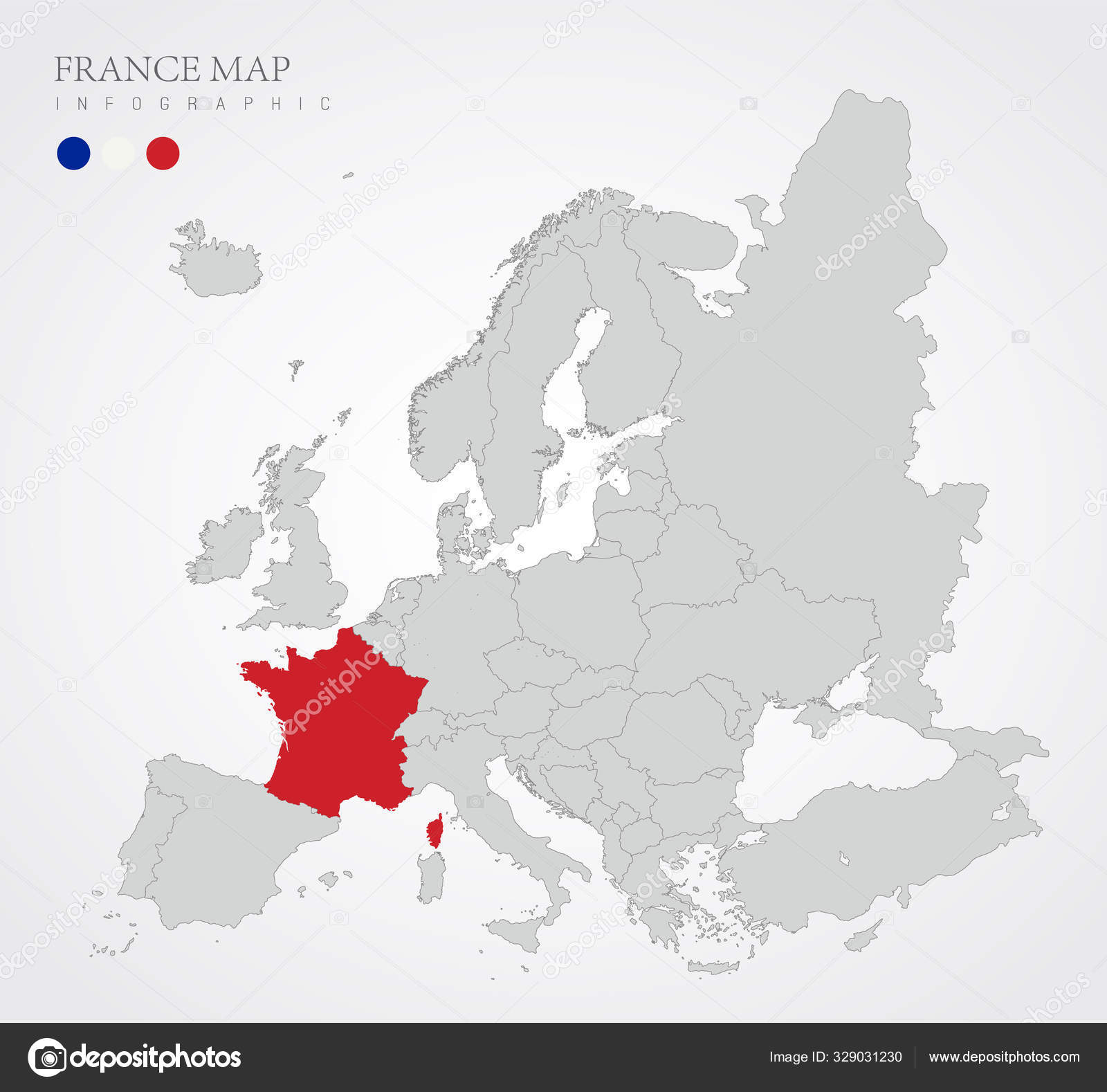 Politická Mapa Evropské Unie Identifikací Francie Mapa Francie Země ...