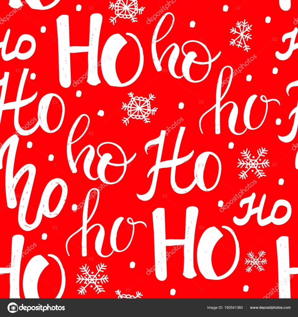 Hohoho pattern, Santa Claus laugh. Seamless texture for Christmas ...