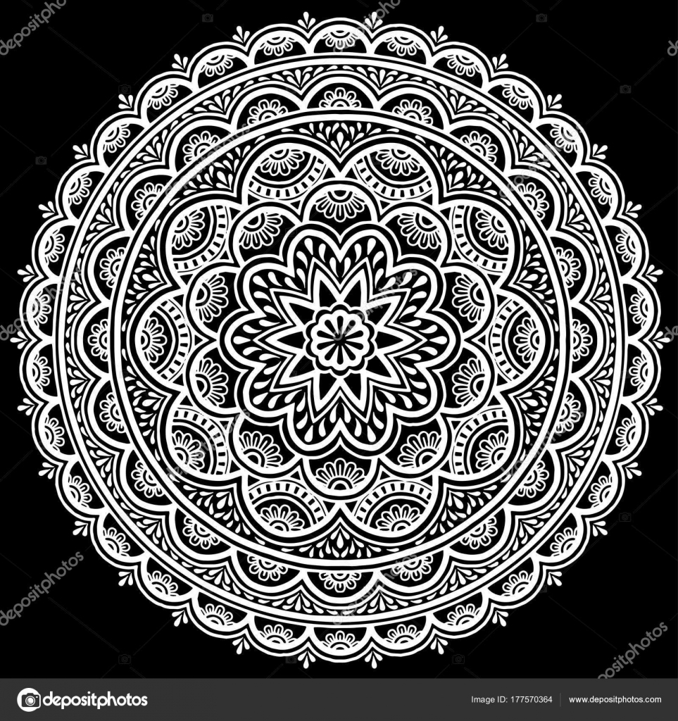Mandala pattern white Stock Vector by ©TAMSAMTAM 177570364