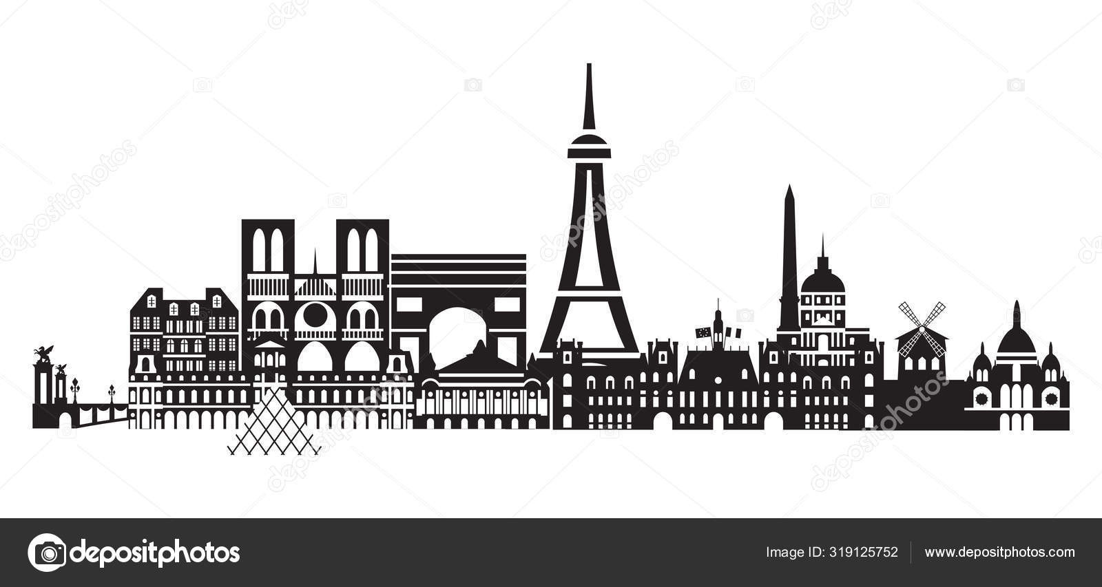 Paris City Skyline vector 4 Stock Vector by ©Alinart 319125752