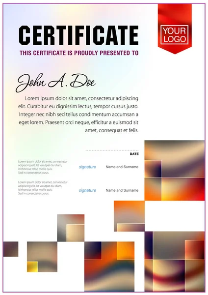 Certificate Blank Template Layout Simple Abstract Polygonal Shapes Can ...