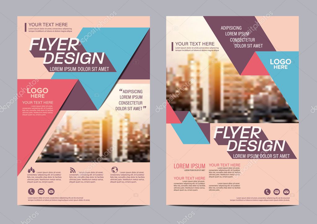 Modern Flat Brochure Layout design template. Annual Report Flyer ...