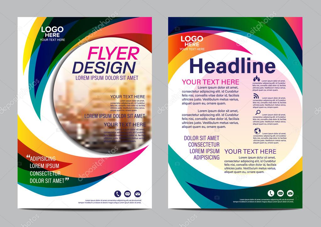 Modern colorful Brochure Layout design template. Annual Report Flyer ...