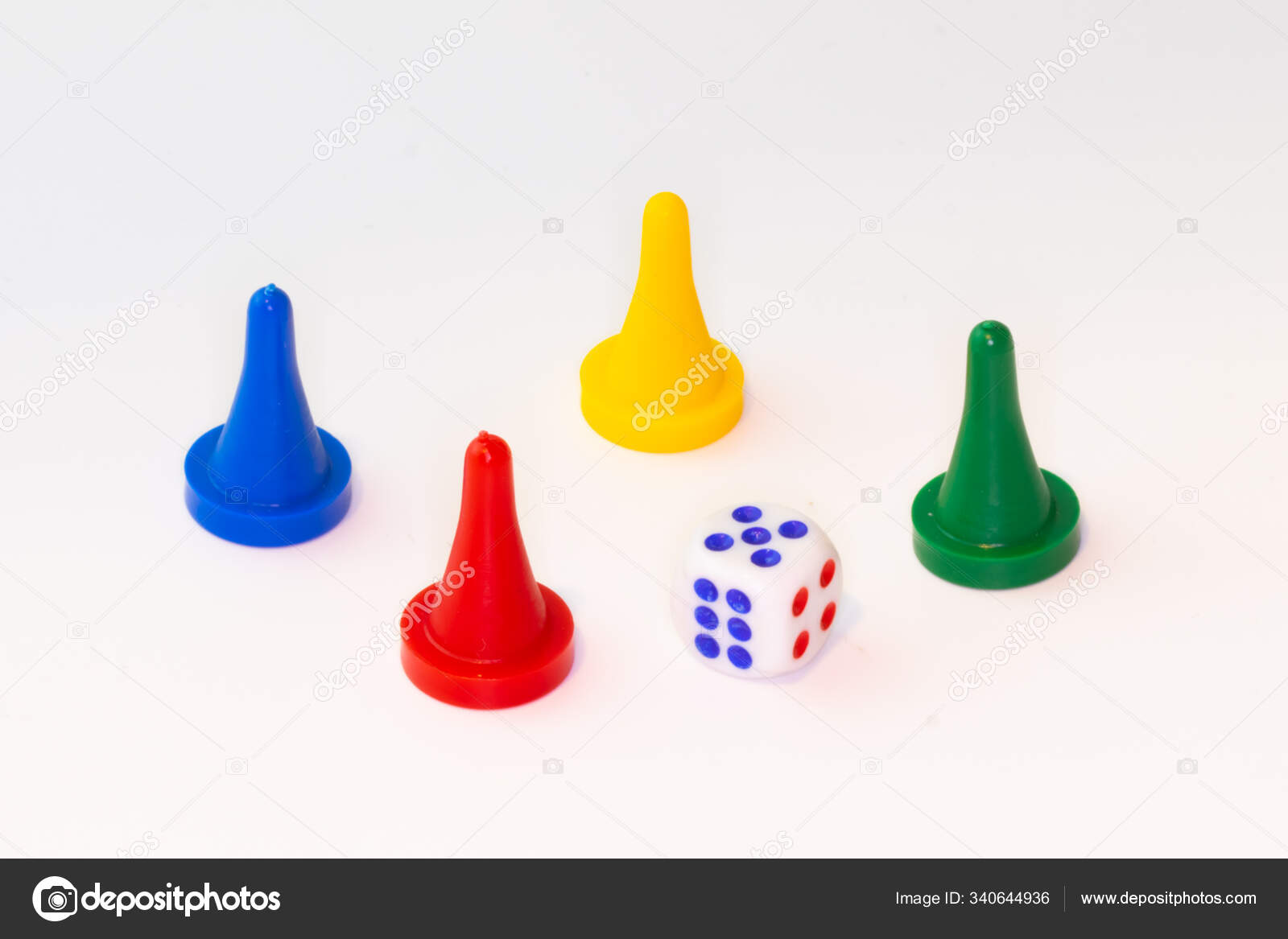 Four tokens with dice on white background Stock Photo by ©ElenaNoeva ...