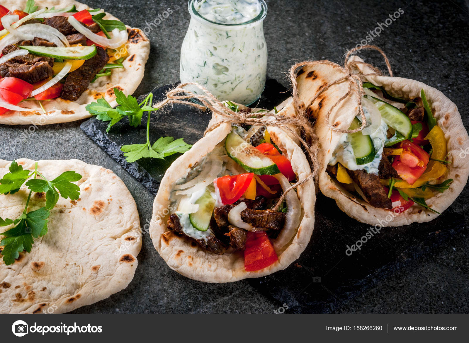 Greek wrapped sandwich gyros Stock Photo by ©unixx.0.gmail.com 158266260