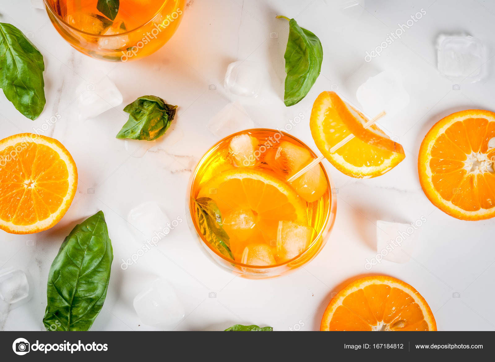 Summer drink with orange and basil — Stock Photo © unixx.0.gmail.com ...