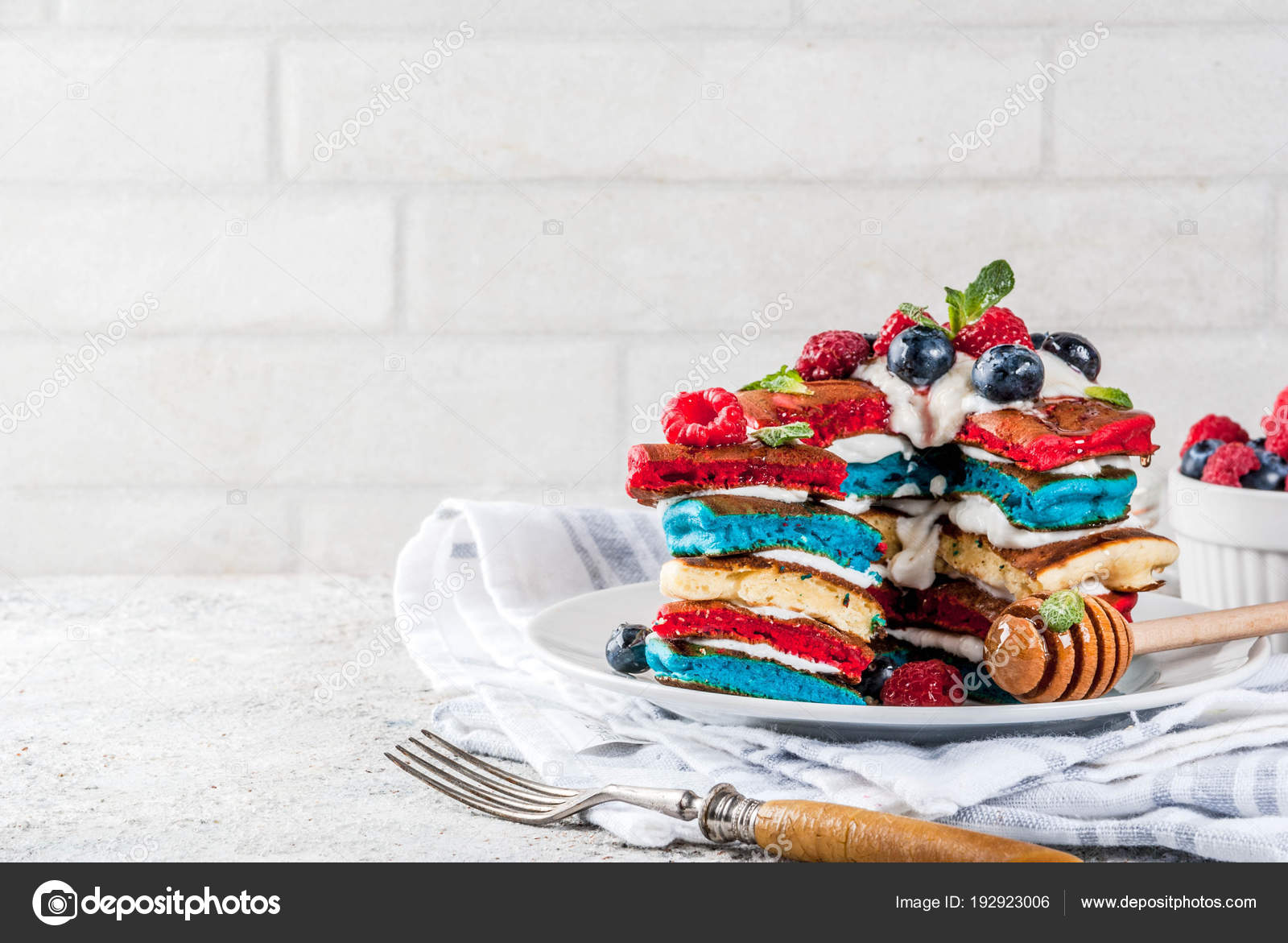 Independence Day breakfast idea with pancakes — Stock Photo © unixx.0 ...