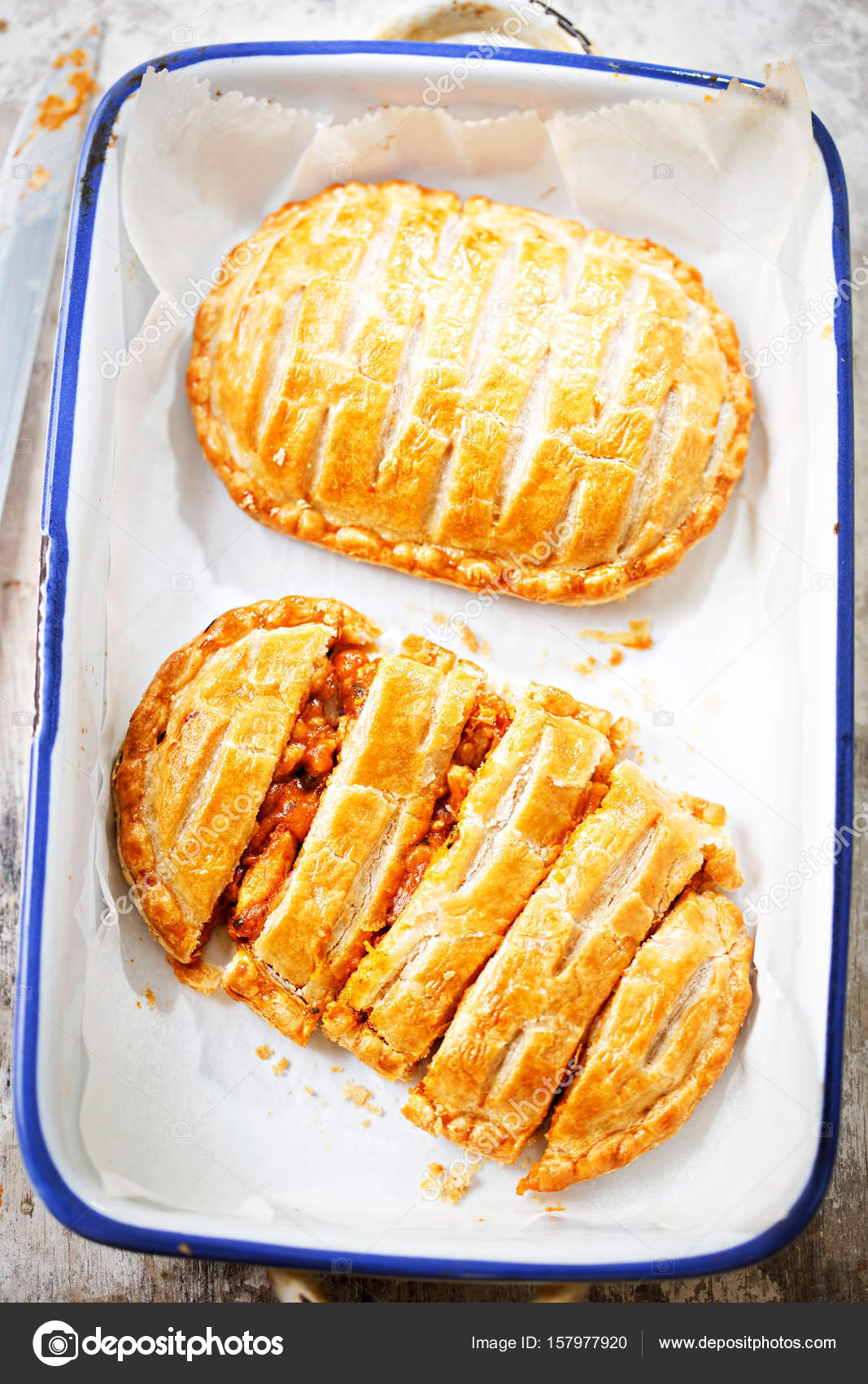 Chicken tikka puff pastry Stock Photo by ©bartoszluczak.yahoo.com 157977920