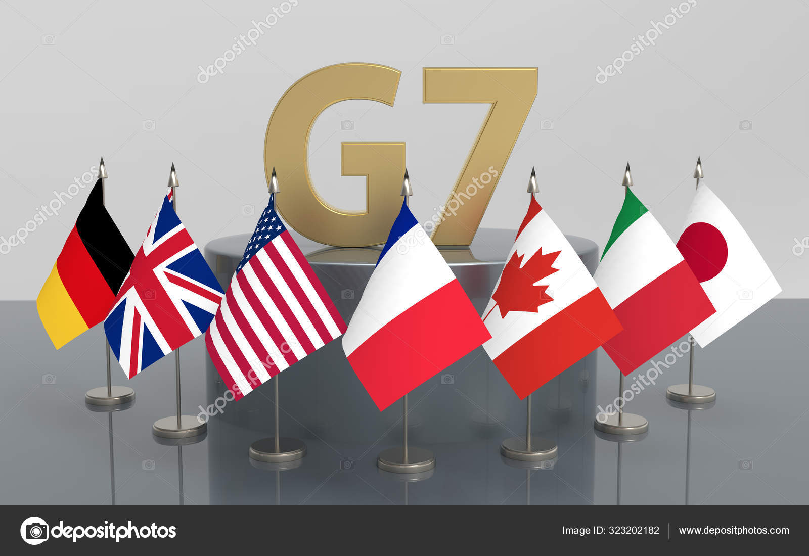 七国集团在讲台上和旗子上 ——图库图片 © alf255255255 #323202182