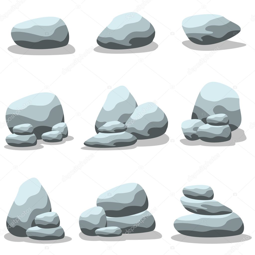 Set of rock vector art illustration Stock Vector by ©kongvector 125032268