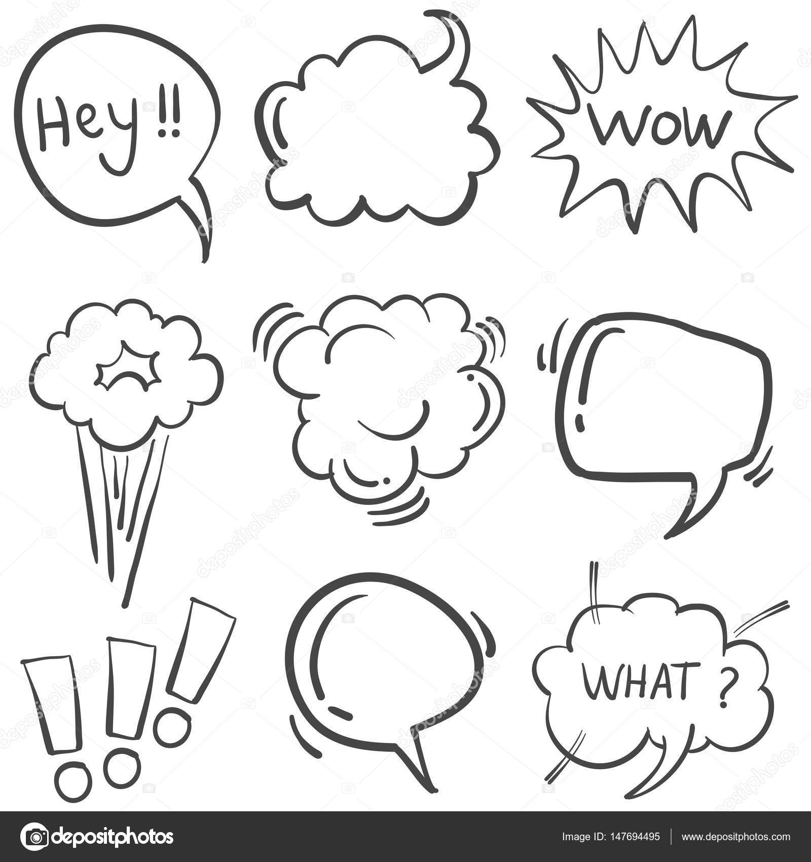 Text balloon hand draw doodle style Stock Vector Image by ©kongvector ...