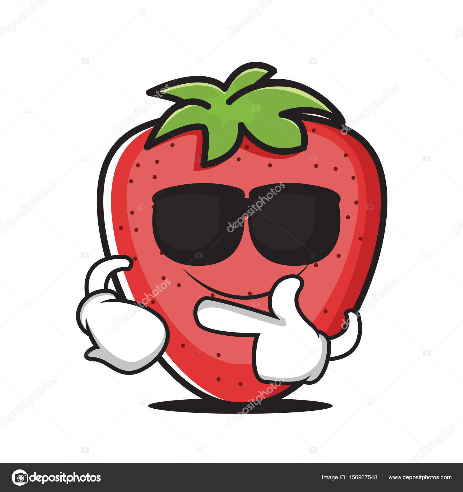 Super cool strawberry cartoon character Stock Illustration by ...