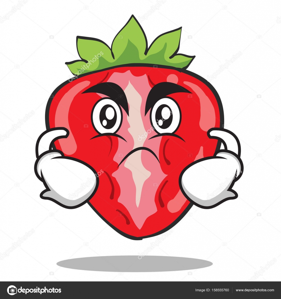 Angry strawberry character cartoon style — Stock Vector © kongvector ...