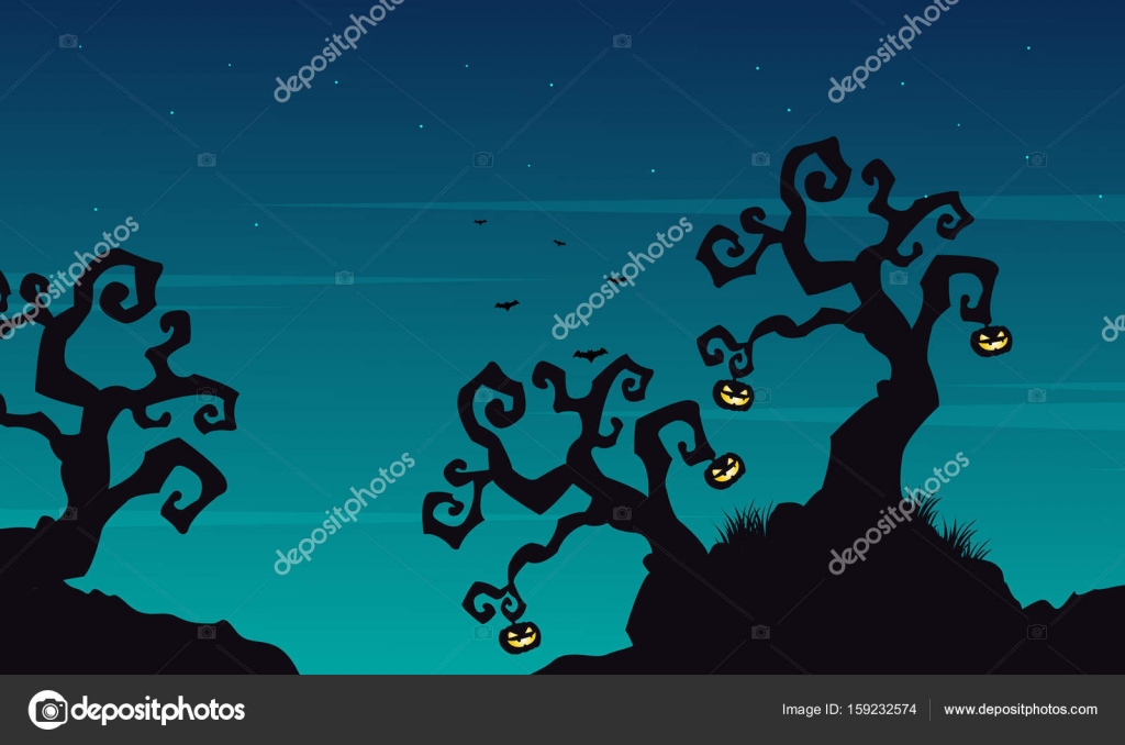 Halloween scary tree background collection Stock Vector by ©kongvector ...
