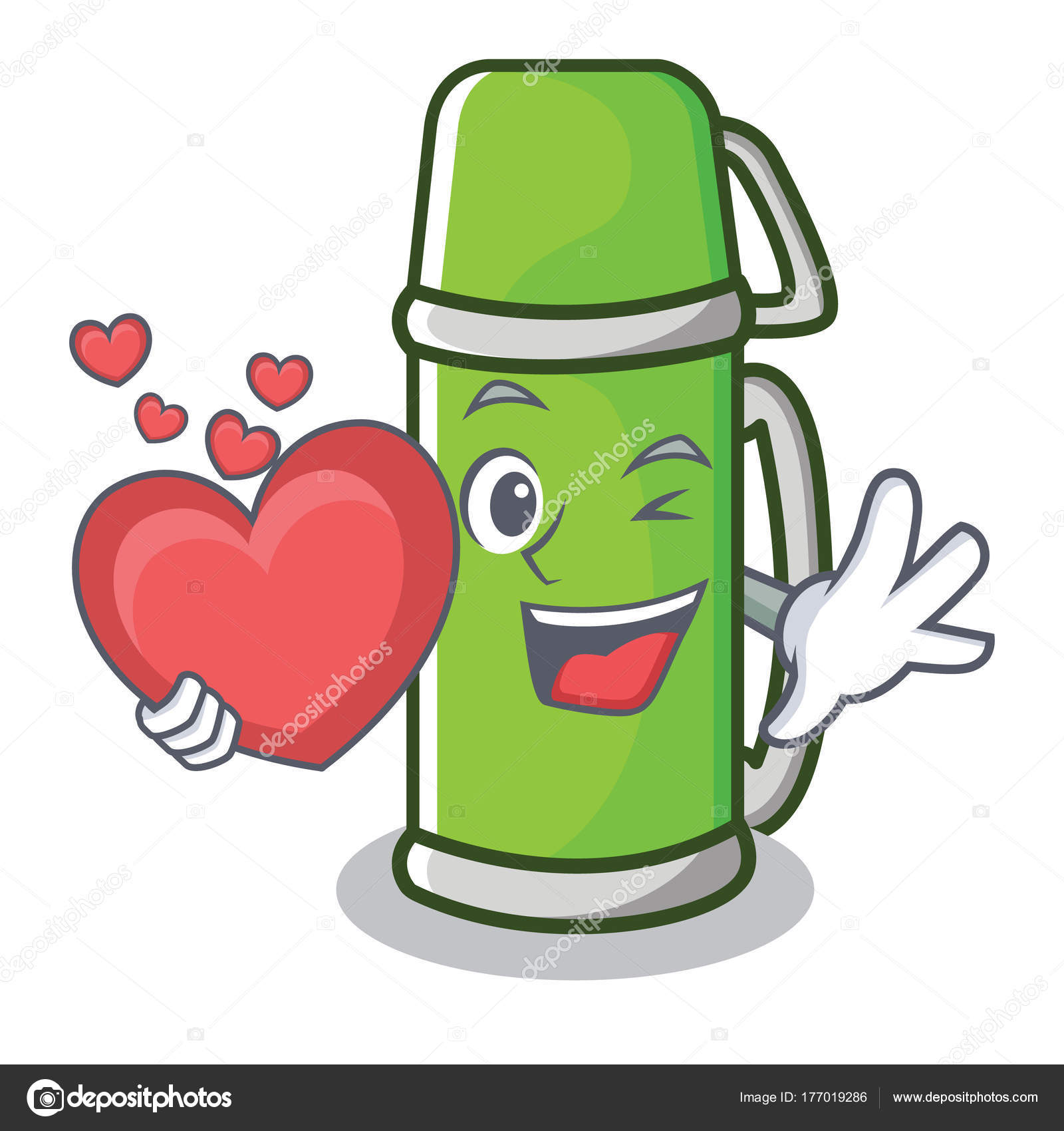 With heart thermos character cartoon style Stock Vector Image by ...