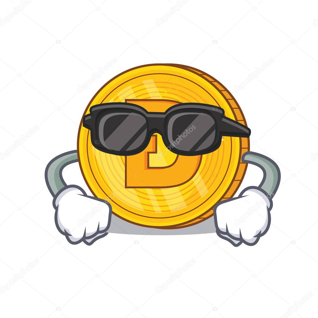 Super cool Dodgecoin carácter estilo de dibujos animados 2024