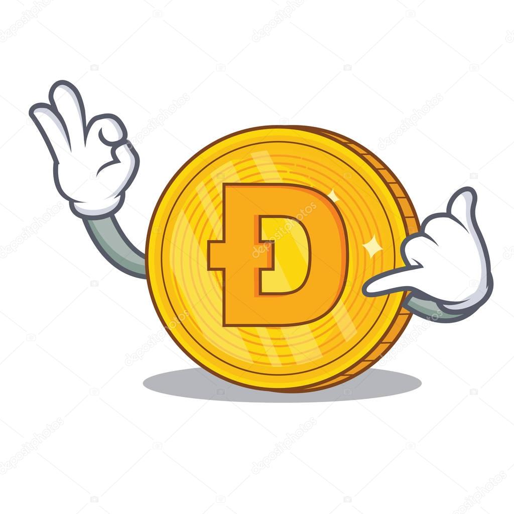 Llámame Dodgecoin carácter estilo de dibujos animados 2022