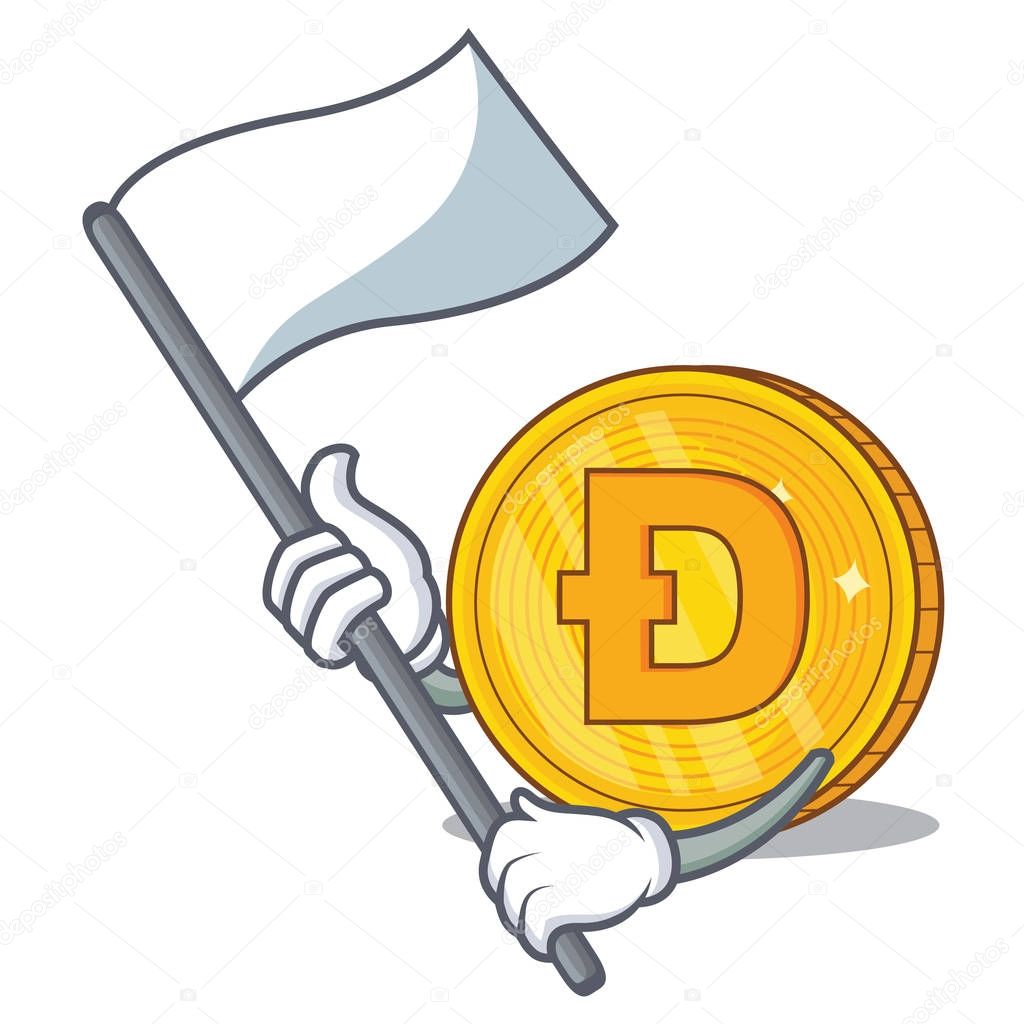 Con bandera Dodgecoin car cter estilo de dibujos animados 2024
