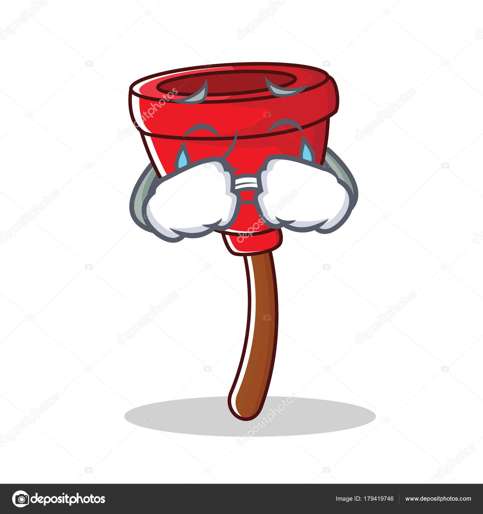 Crying plunger character cartoon style Stock Vector Image by ...
