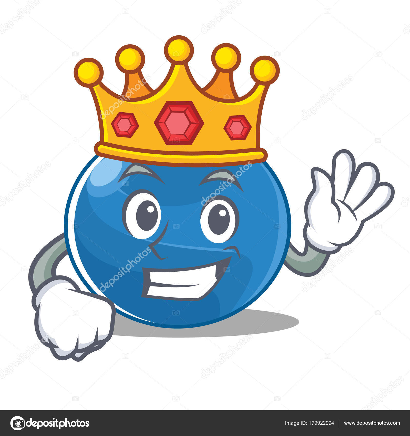 Rey personaje de arándano estilo de dibujos animados Vector de stock ...