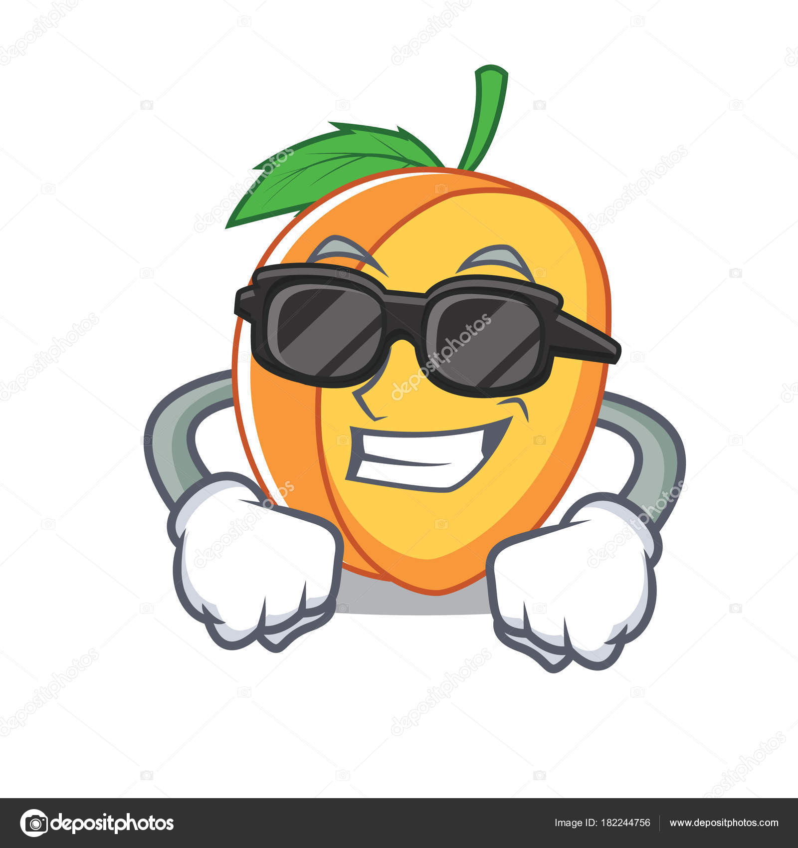 Super cool apricot character cartoon style Stock Illustration by ...