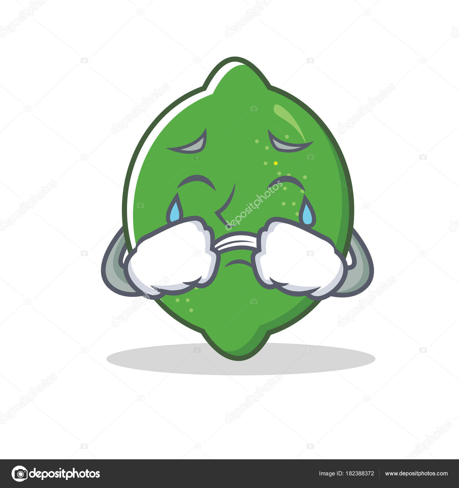 Crying lime mascot cartoon style Stock Vector by ©kongvector 182388372