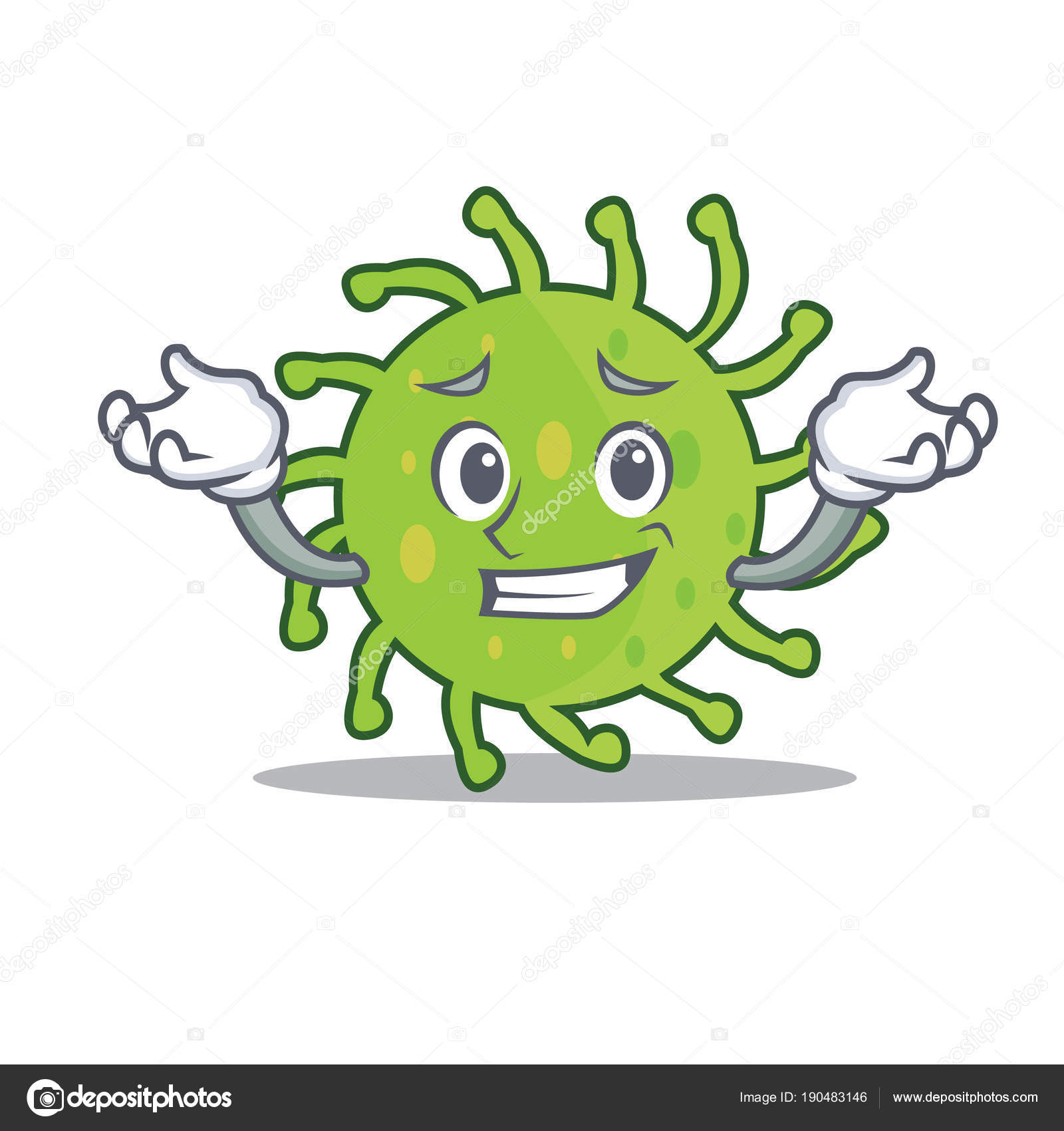 Grinning green bacteria character cartoon Stock Vector Image by ...