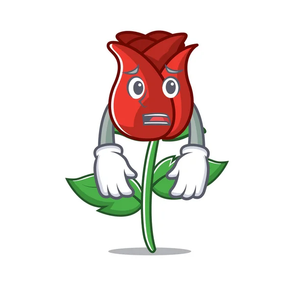Waiting red rose mascot cartoon — Stock Vector © kongvector #191651986