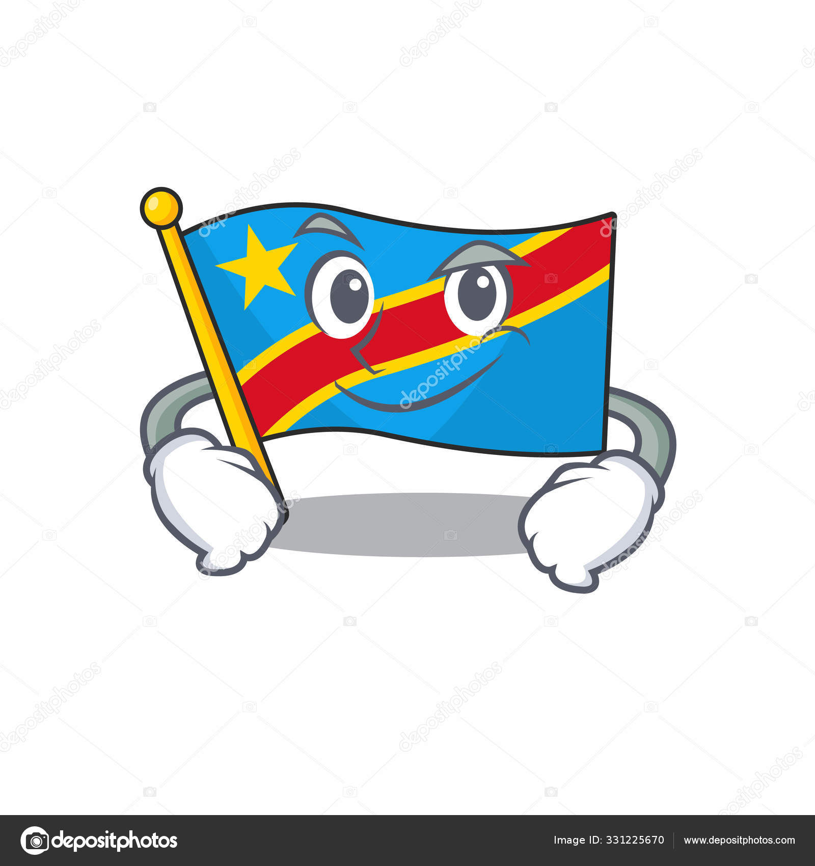 Flag democratic republic mascot cartoon style with Smirking face ...