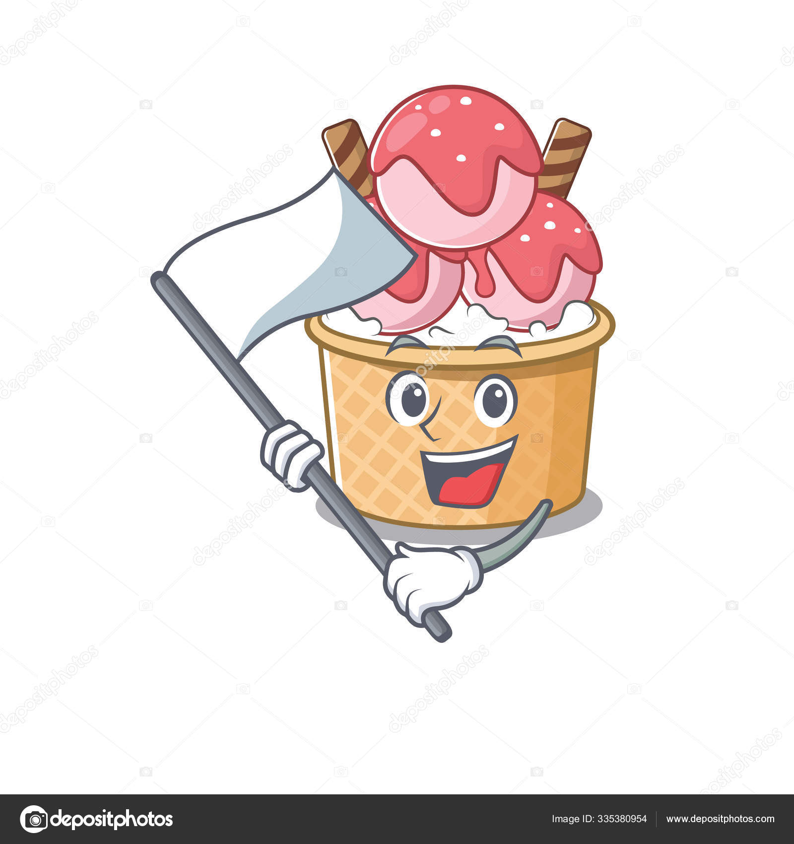 Cartoon Ice Cream Sundae Cute Strawberry Ice Cream Sundae Cartoon'