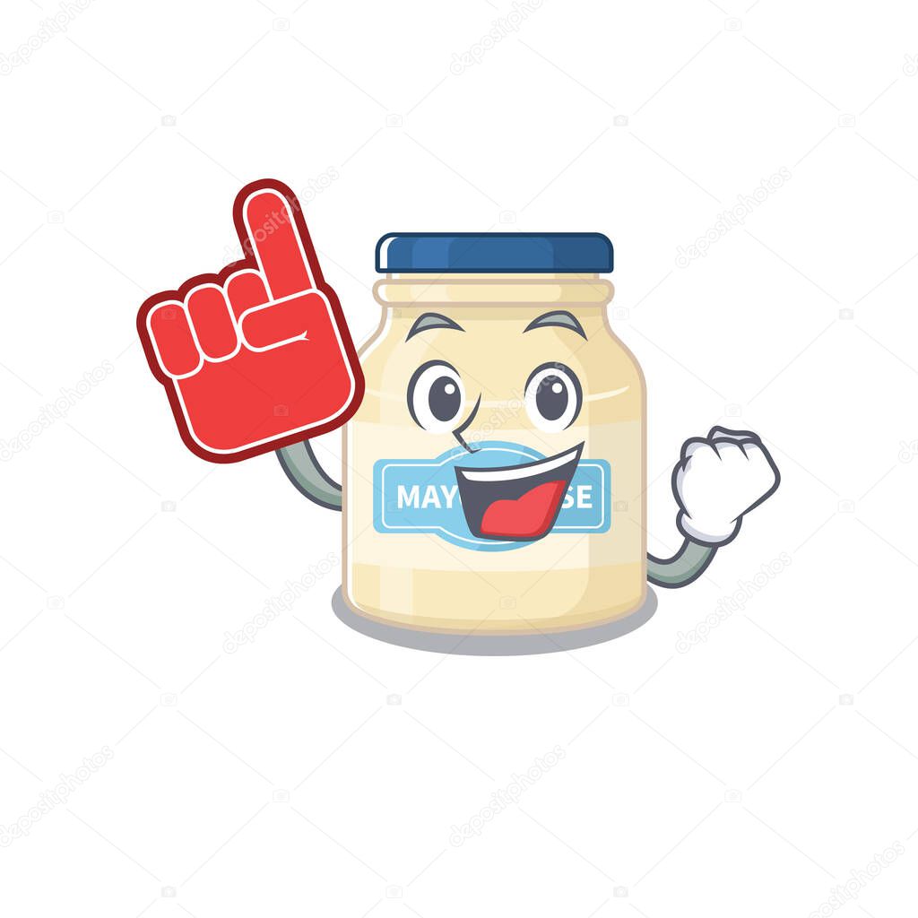 Una imagen del diseño de dibujos animados de la mascota de mayonesa ...