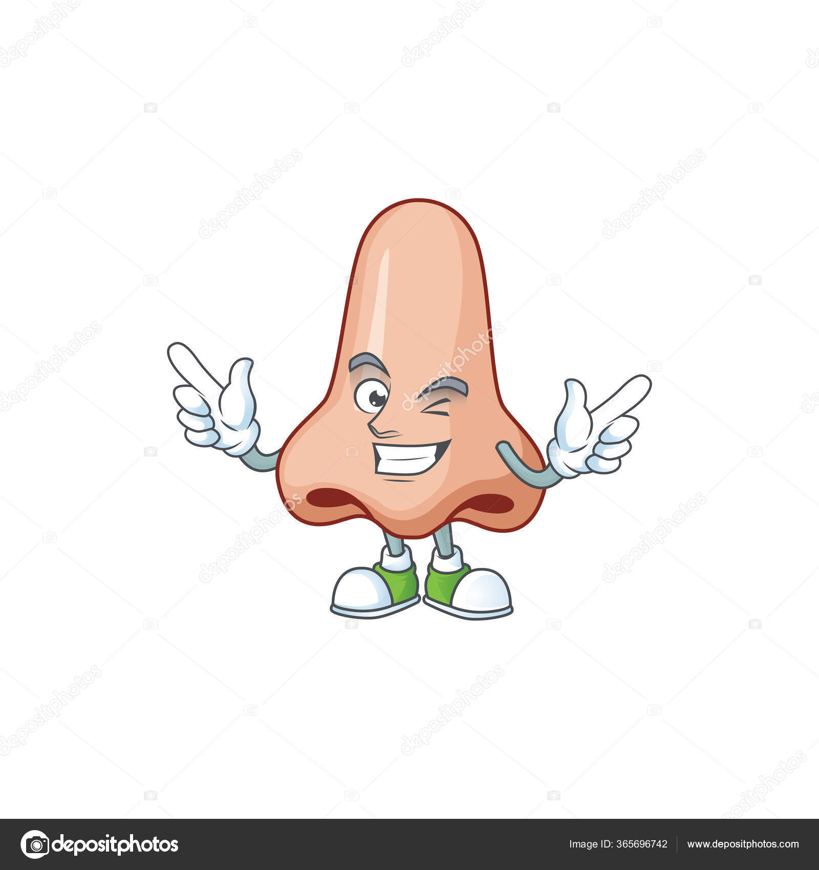 Cartoon karakter ontwerp concept van neus cartoon design stijl met ...
