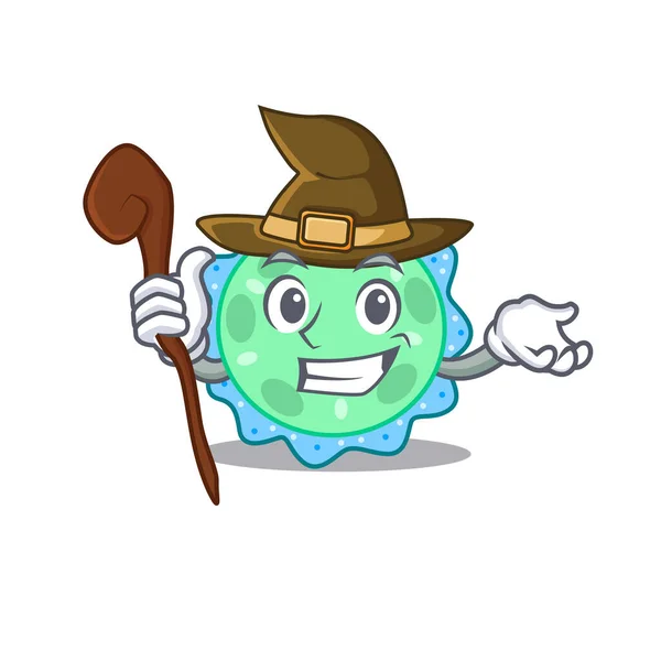 Lymph node funny but sneaky witch cartoon character design — Stock ...