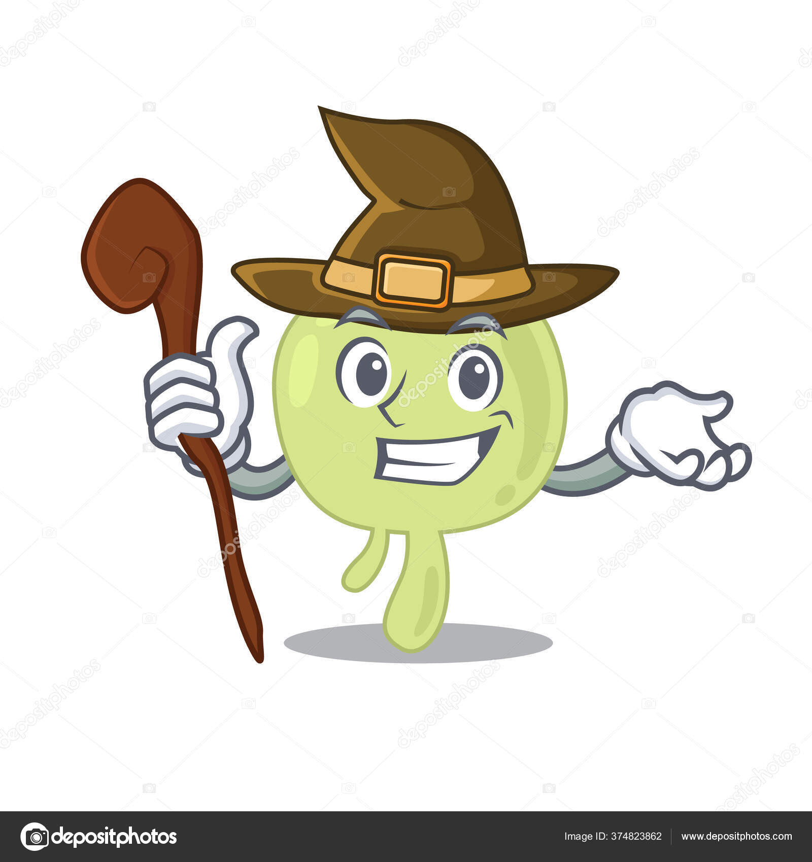 Lymph node funny but sneaky witch cartoon character design — Stock ...