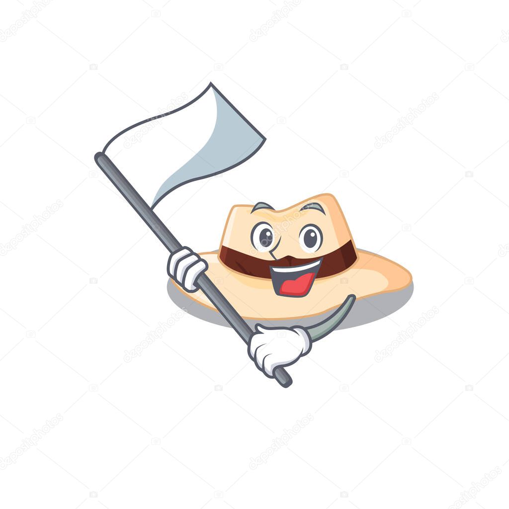 Un diseño heroico del personaje de la mascota del sombrero de panama ...