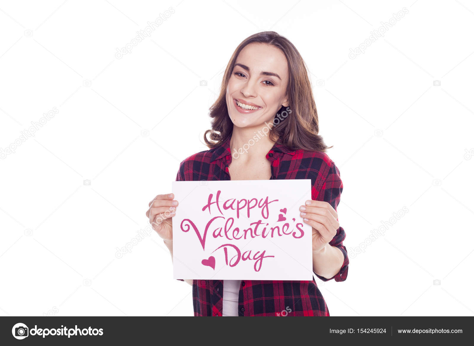 Cute woman holding signs board Stock Photo by ©saragolfart@gmail.com ...