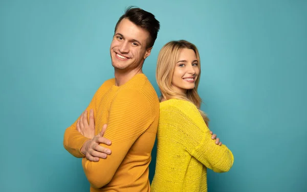 Happy Couple Embracing Studio Background Stock Photo by ©saragolfart ...