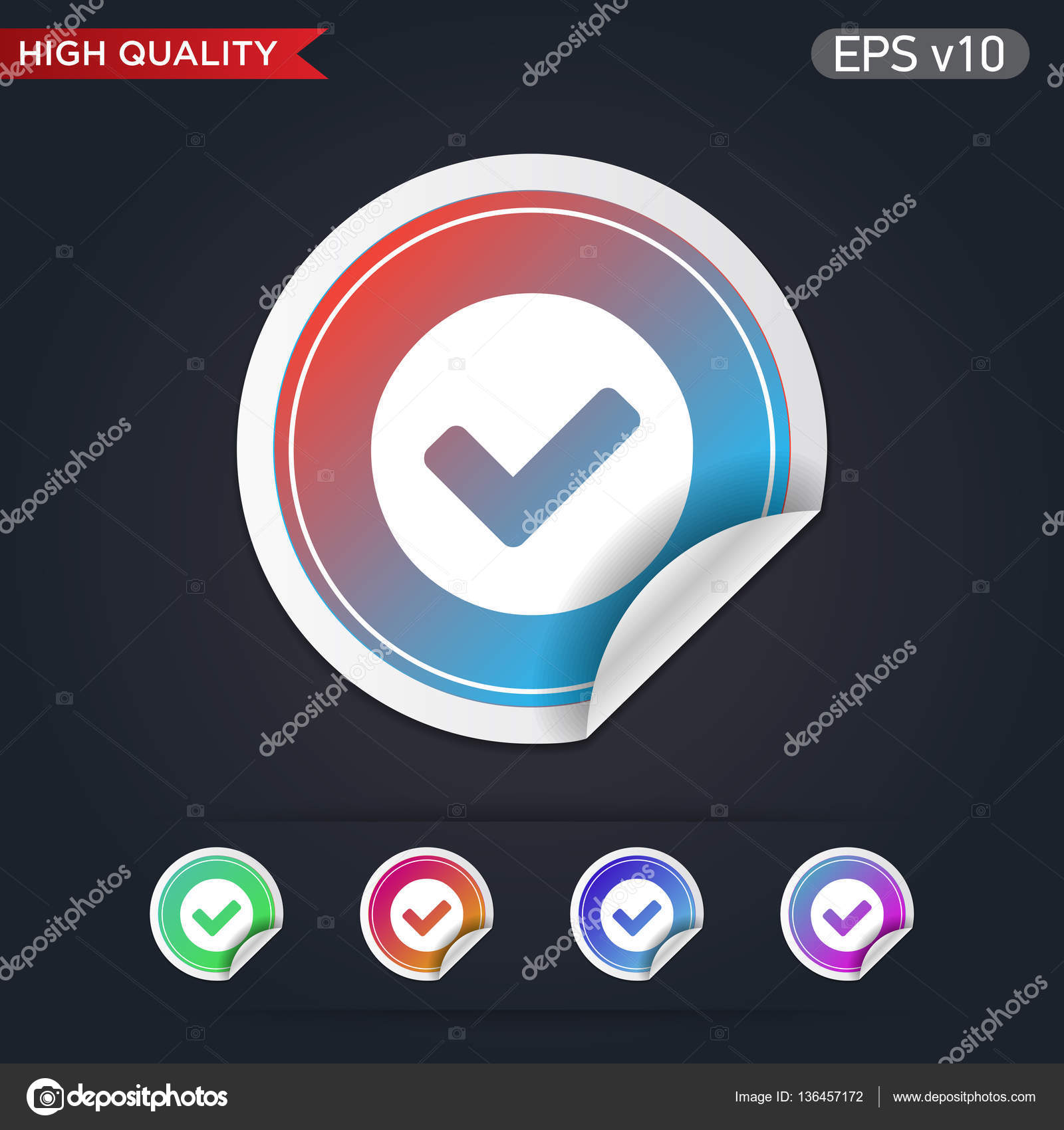 Icon of check symbol Stock Vector by ©M_Studio 136457172