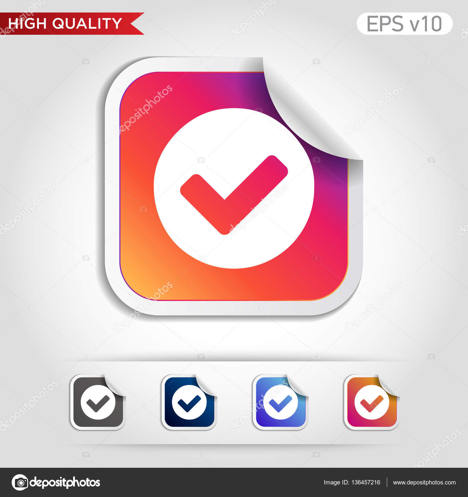 Icon of check symbol Stock Vector by ©M_Studio 136457216