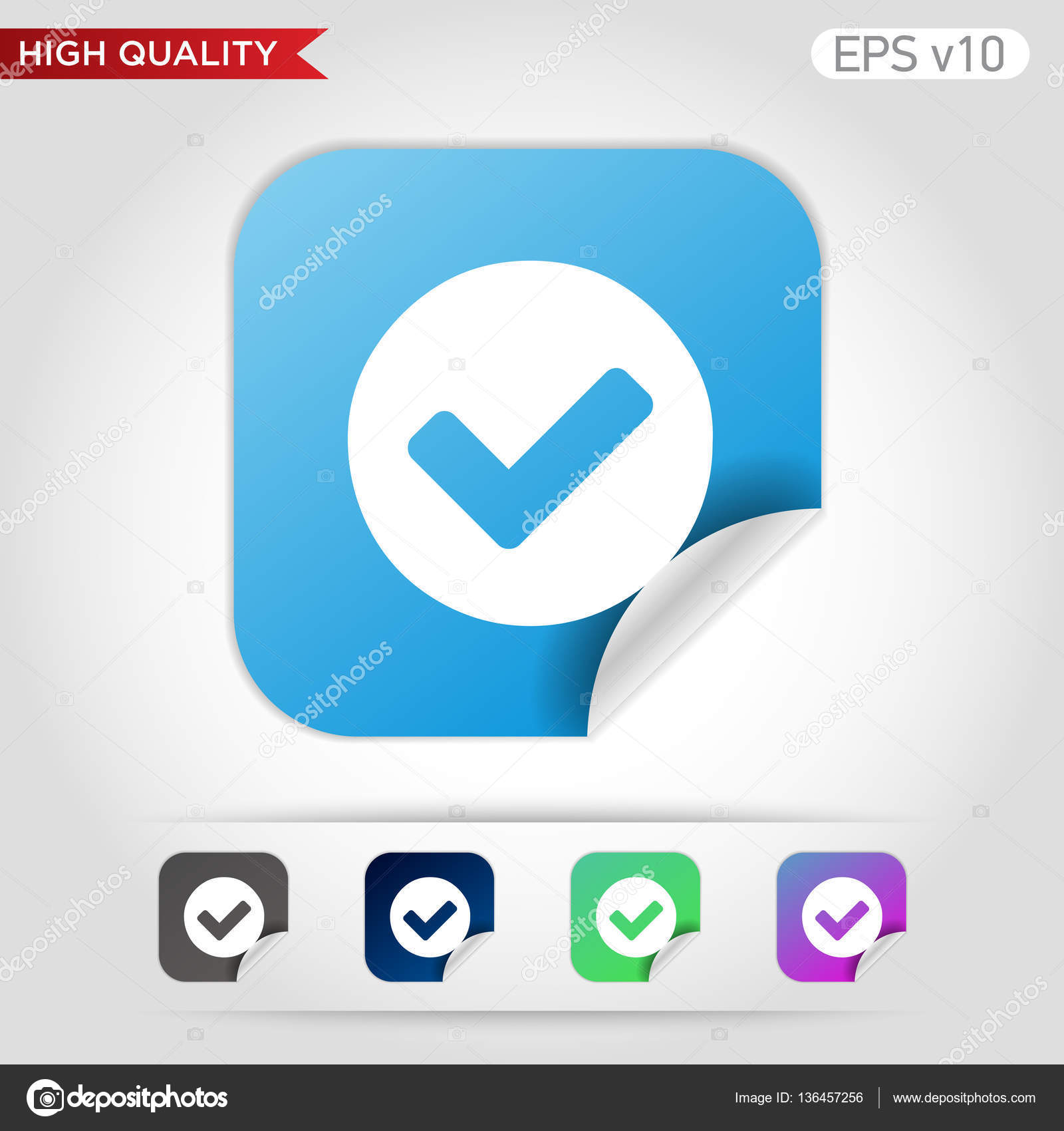 Icon of check symbol Stock Vector Image by ©M_Studio #136457256