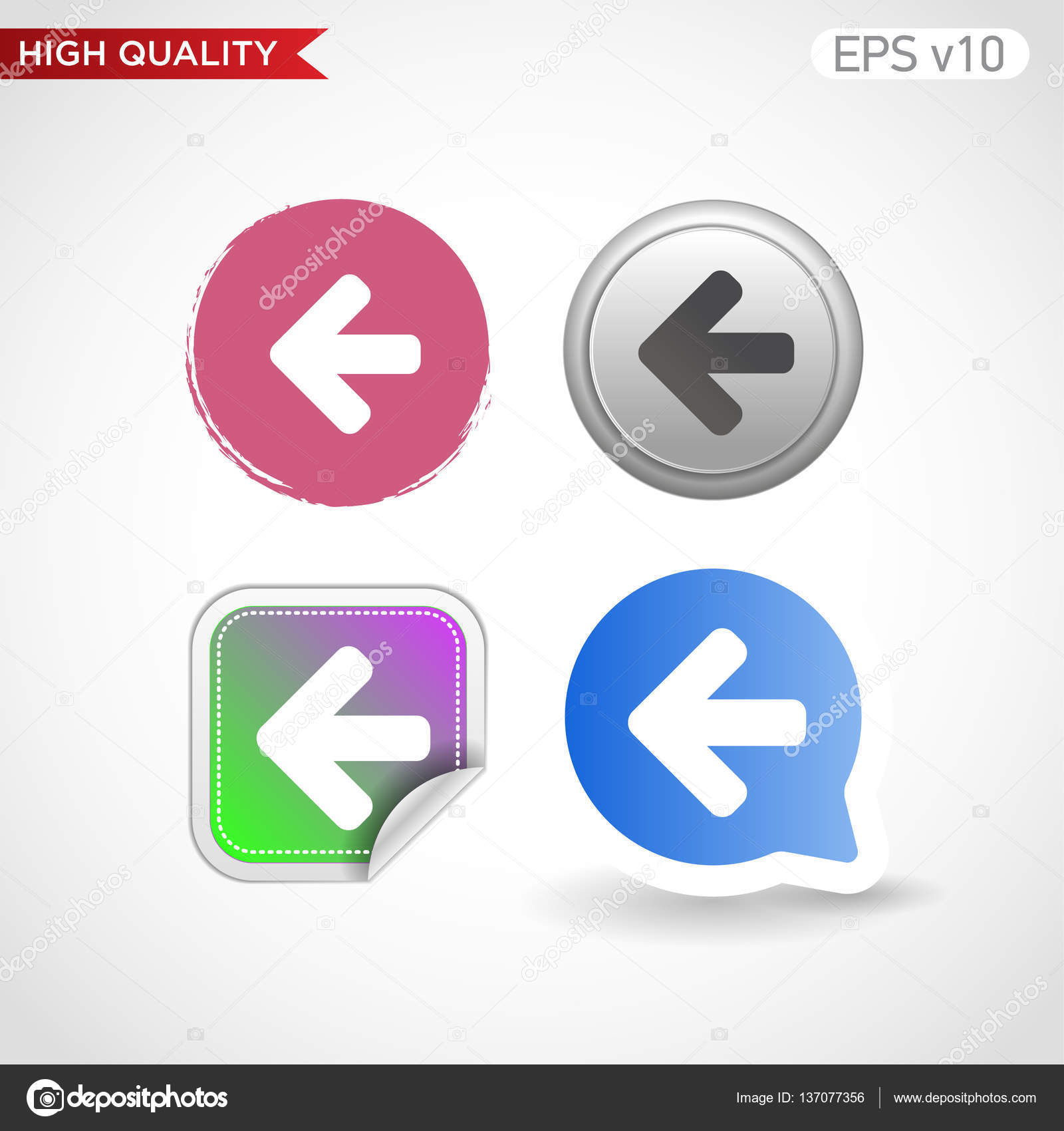 Left arrow icon Stock Vector by ©M_Studio 137077356